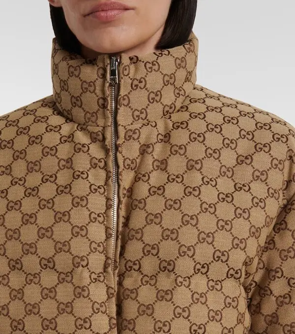 Gucci Gg Canvas Down Jacket - Beige