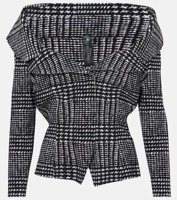Norma Kamali Plaid Cropped Jacket
