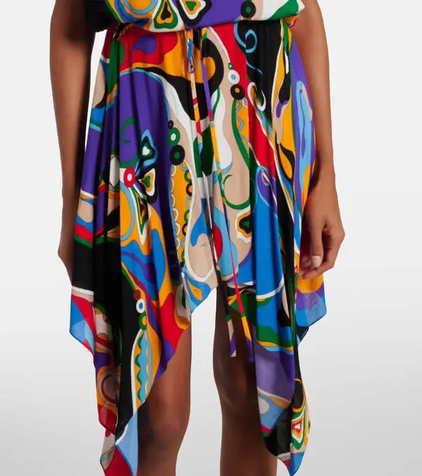 Emilio Pucci Orchidee Asymmetric Minidress