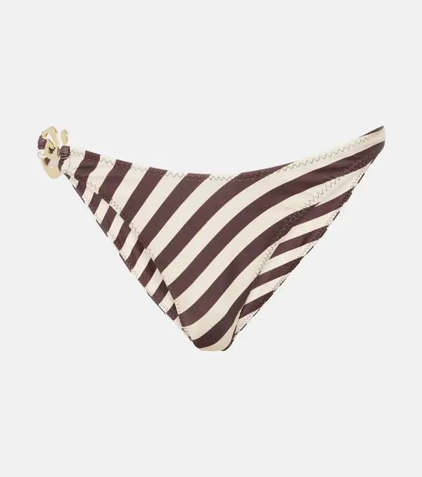 SAME Spiral Striped Bikini Bottom - Brown