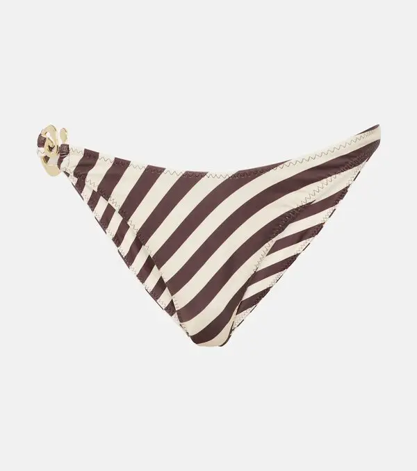 SAME Spiral Striped Bikini Bottom - Brown