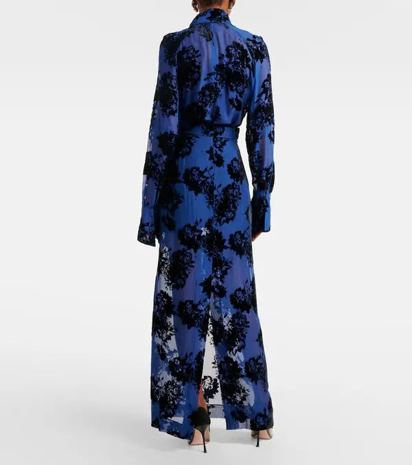 Nina Ricci Devoré Velvet Maxi Skirt