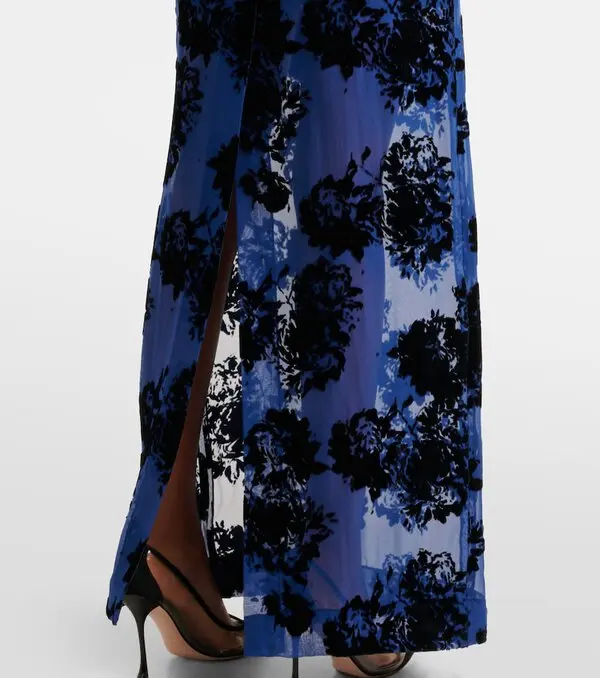 Nina Ricci Devoré Velvet Maxi Skirt