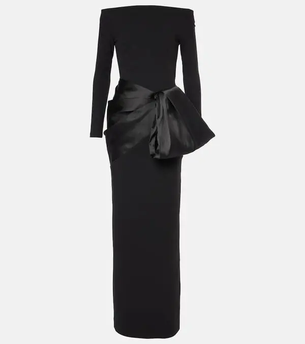 Solace London Kori Off-shoulder Gown - Black