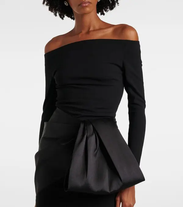Solace London Kori Off-shoulder Gown - Black