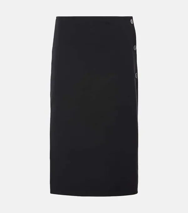 COURREGES Courrèges Wool-blend Midi Skirt - Black