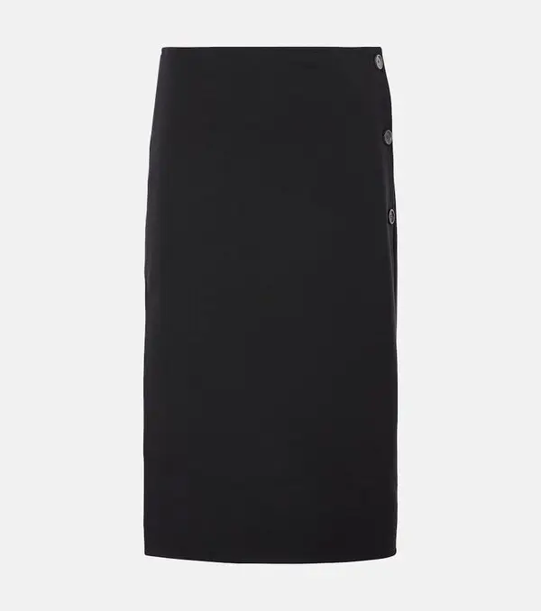 COURREGES Courrèges Wool-blend Midi Skirt - Black