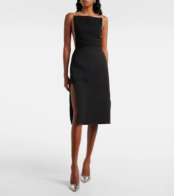 COURREGES Wool-blend Midi Skirt - Black