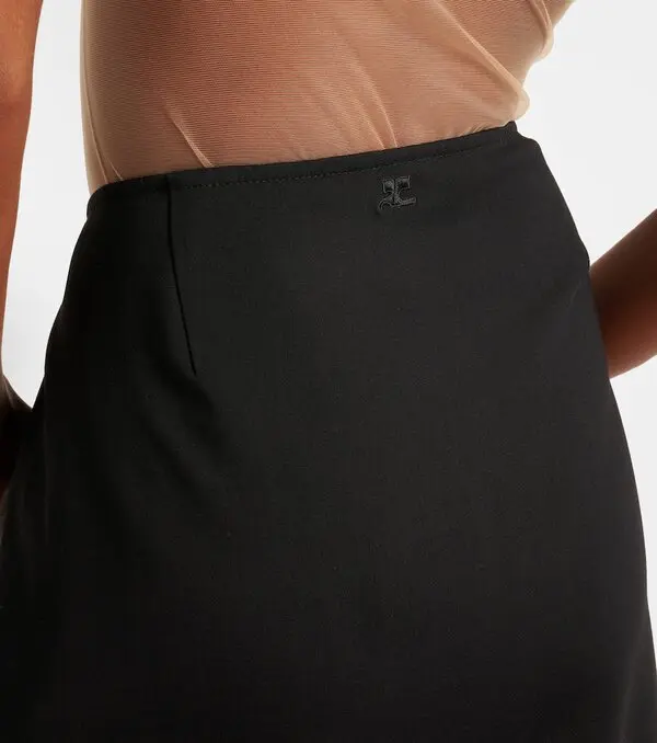 COURREGES Wool-blend Midi Skirt - Black
