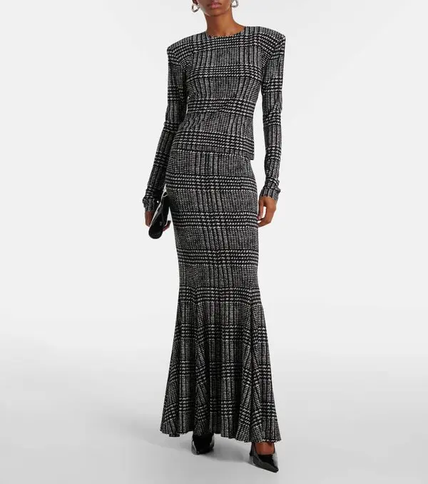 Norma Kamali Plaid Maxi Skirt