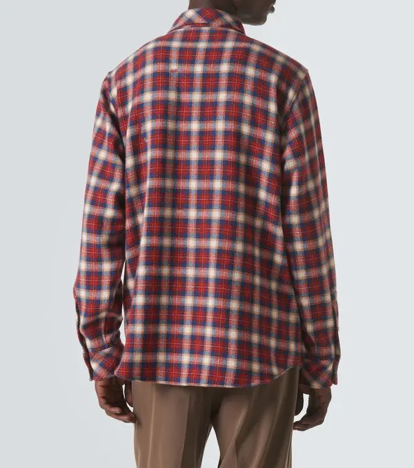 GOD'S TRUE CASHMERE Ski Santa Fe Plaid Cashmere Shirt - Red