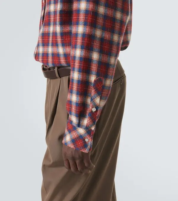 GOD'S TRUE CASHMERE Ski Santa Fe Plaid Cashmere Shirt - Red