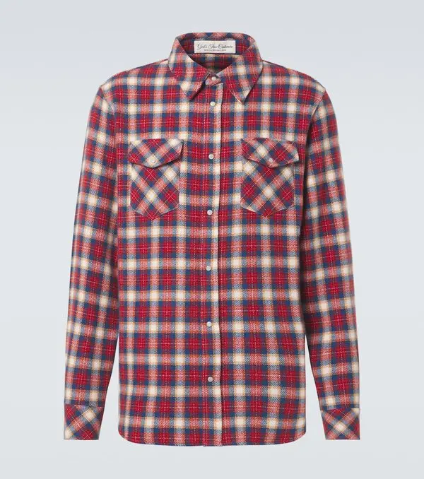 GOD'S TRUE CASHMERE Ski Santa Fe Plaid Cashmere Shirt - Red