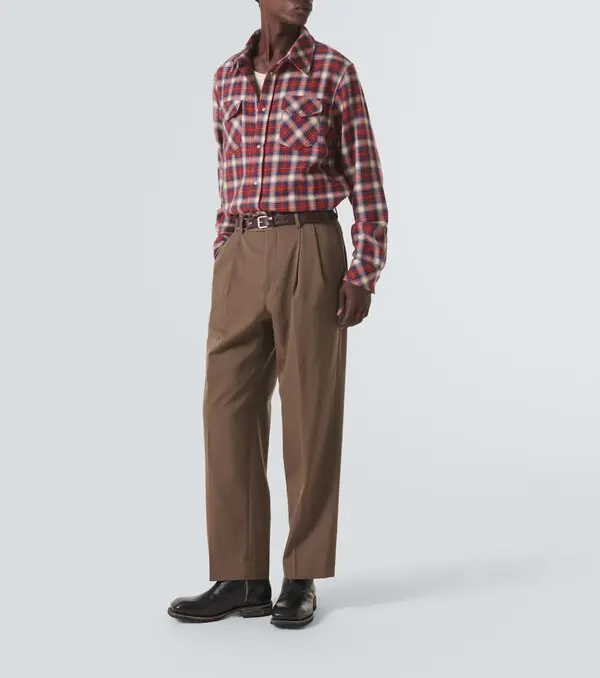 GOD'S TRUE CASHMERE Ski Santa Fe Plaid Cashmere Shirt - Red