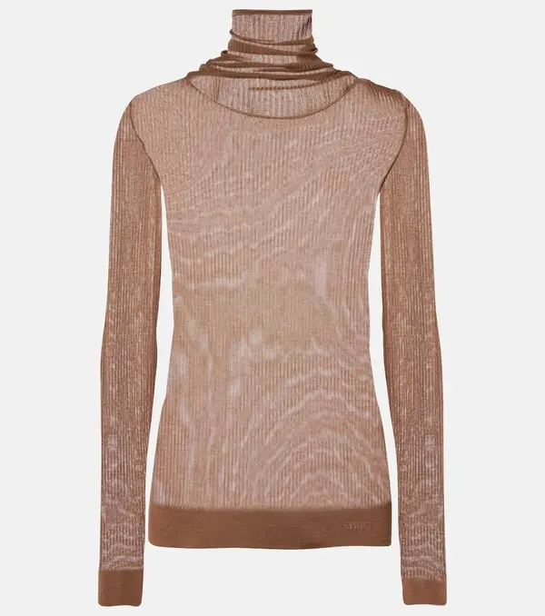 LEMAIRE Ribbed-knit Turtleneck Top