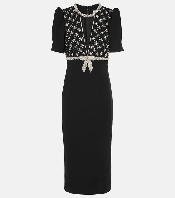 Buy Rebecca Vallance Arianna Embellished Midi Dress - Black At 30% Off |  Editorialist