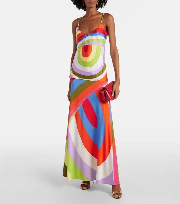 Emilio Pucci Iride Printed Maxi Skirt