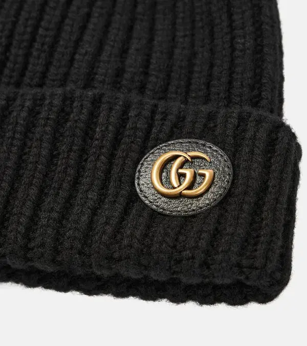 Gucci Double G Wool And Cashmere Beanie - Black