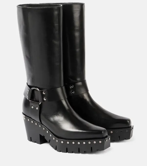 JIMMY CHOO Quinn 75 Studded Leather Boots