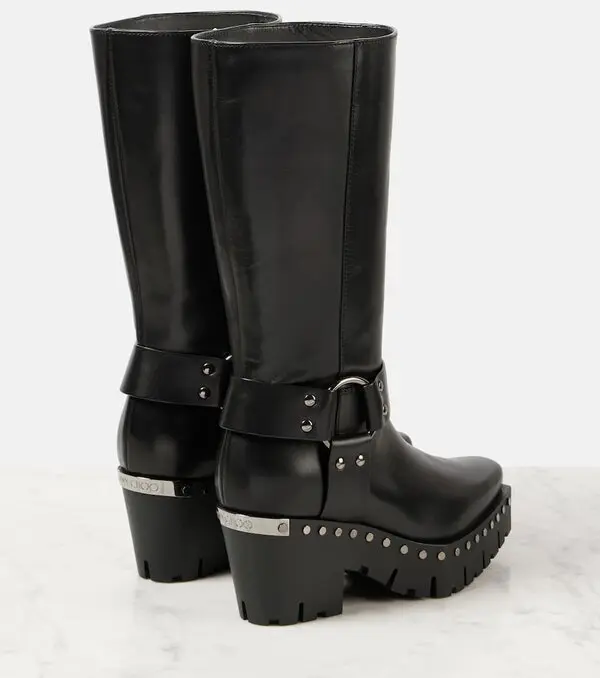 JIMMY CHOO Quinn 75 Studded Leather Boots