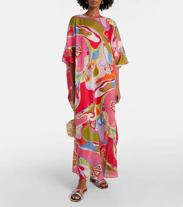Emilio Pucci Orchidee Cotton Muslin Kaftan
