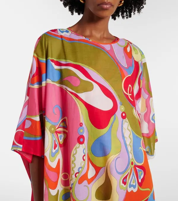 Emilio Pucci Orchidee Cotton Muslin Kaftan