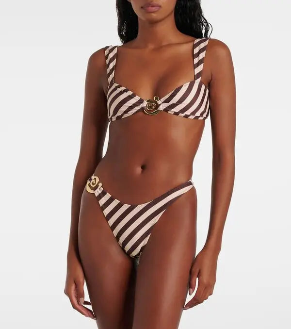 SAME Spiral Striped Bikini Top