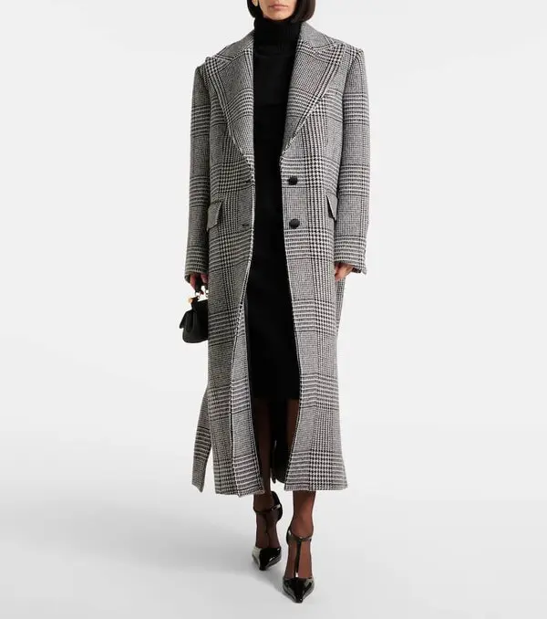 Dolce & Gabbana Houndstooth Wool-blend Coat