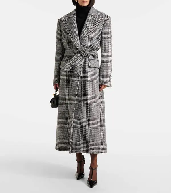 Dolce & Gabbana Houndstooth Wool-blend Coat