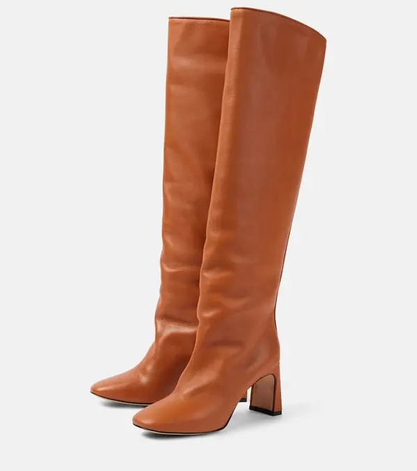 SOULIERS MARTINEZ Roberta Leather Knee-high Boots - Brown