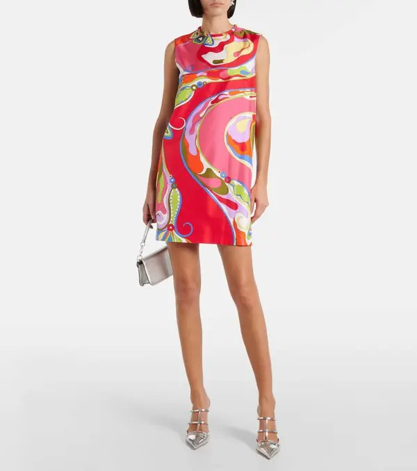 Emilio Pucci Vivara-Print Silk Minidress - Multicoloured | Editorialist