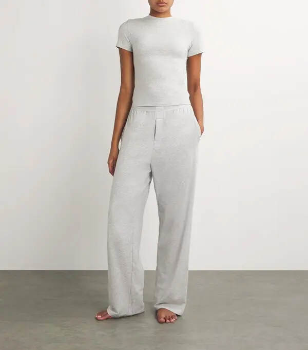 SKIMS Boyfriend Jersey Sweatpants - Grey