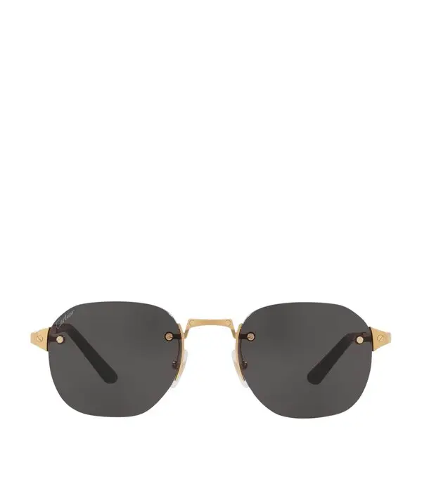Cartier Santos De Round Rimless Sunglasses
