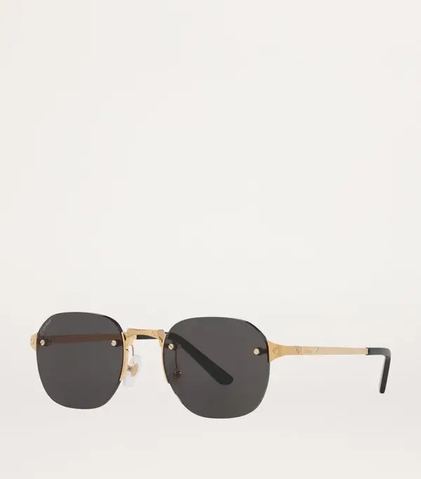 Cartier Santos De Round Rimless Sunglasses