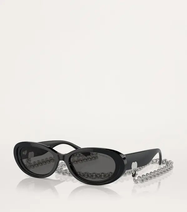 Tiffany & Co. Oval Chain Sunglasses - Black