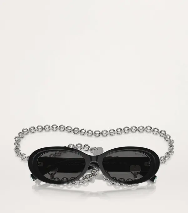Tiffany & Co. Oval Chain Sunglasses - Black