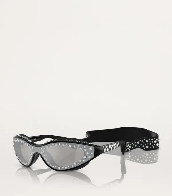 SWAROVSKI Embellished Acetate Sunglasses - Black