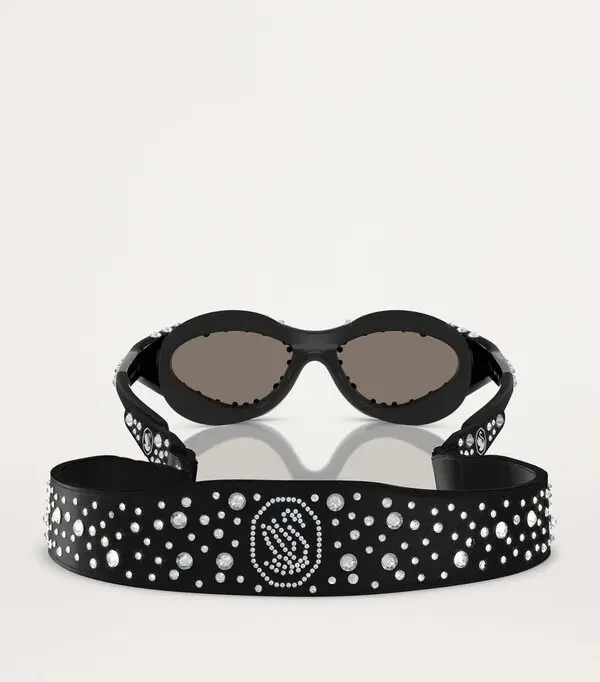 SWAROVSKI Embellished Acetate Sunglasses - Black