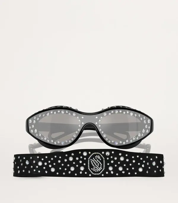 SWAROVSKI Embellished Acetate Sunglasses - Black