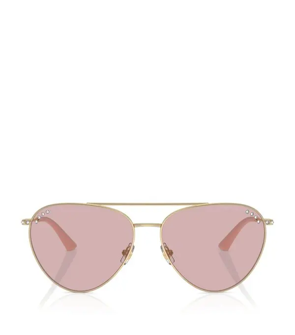 JIMMY CHOO Aviator Sunglasses - Gold