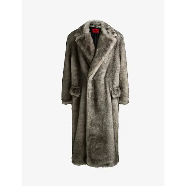 Hugo Double-breasted Faux-fur Coat