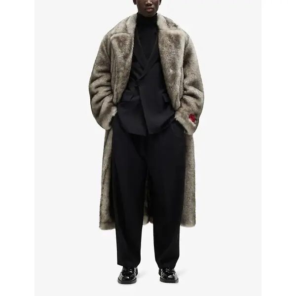 Hugo Double-breasted Faux-fur Coat