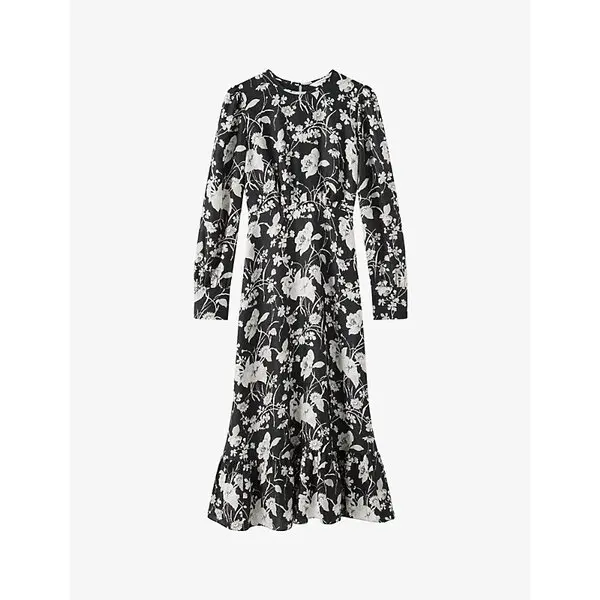 black dress with white off shoulder Rafaella Organic Cotton Off Shoulder Midi Dress
