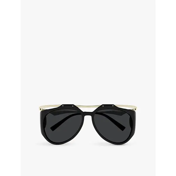 Saint Laurent Amelia Pilot-frame Sunglasses - Black