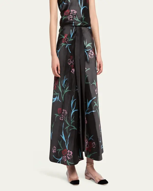 Giorgio Armani Floral Silk Maxi Skirt