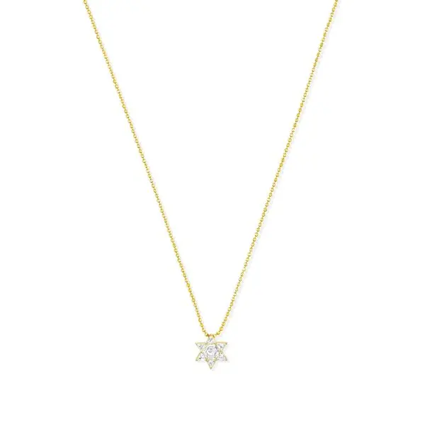 CADAR 18k Gold Star Of David Diamond Pendant Necklace - One-color