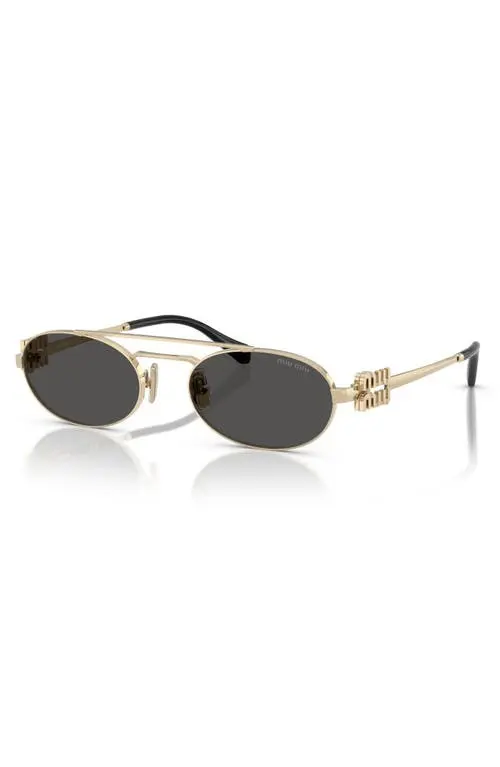 Miu Miu 53mm Oval Sunglasses - Pale Gold