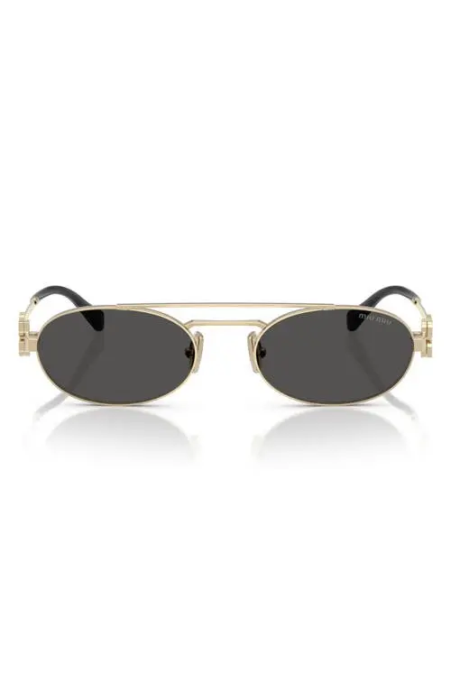 Miu Miu 53mm Oval Sunglasses - Pale Gold