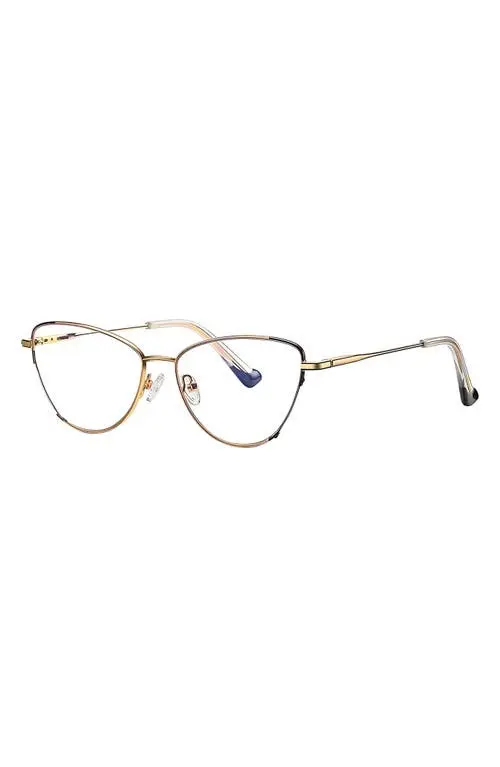 FIFTH & NINTH Cora Cat Eye Blue Light Blocking Glasses - Gold / Clear