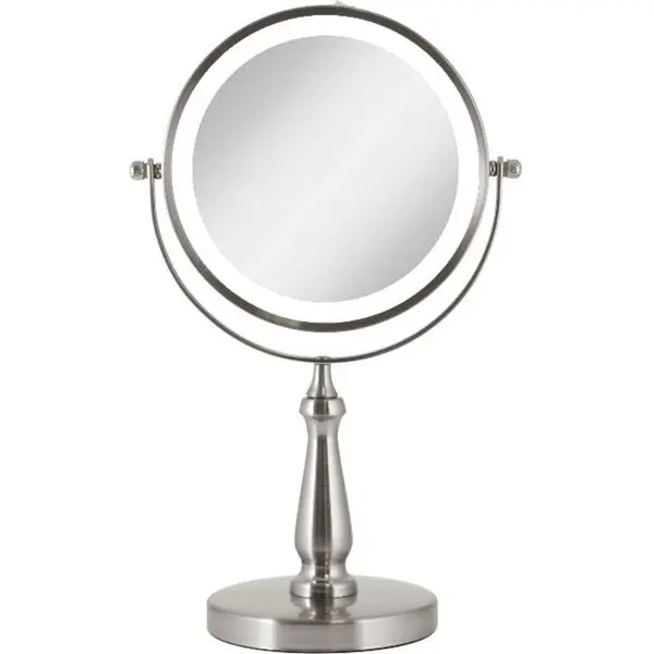 ZADRO Lighted Makeup Mirror With 8x/1x Magnifications - Satin Nickel
